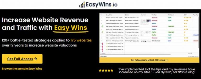 EasyWins.io Review - Save Time and Increase Website Revenue